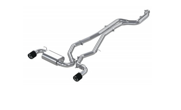 T304 Stainless Steel, 3" Cat Back, Dual Rear with Carbon Fiber Tips ...